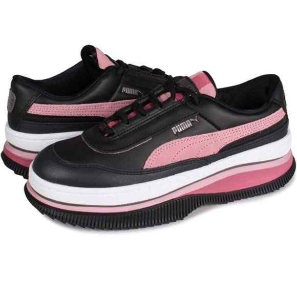 Puma | Shoes | Pumadeva 9s Pop Platform Black Pink Leather Sneakers | Poshmark